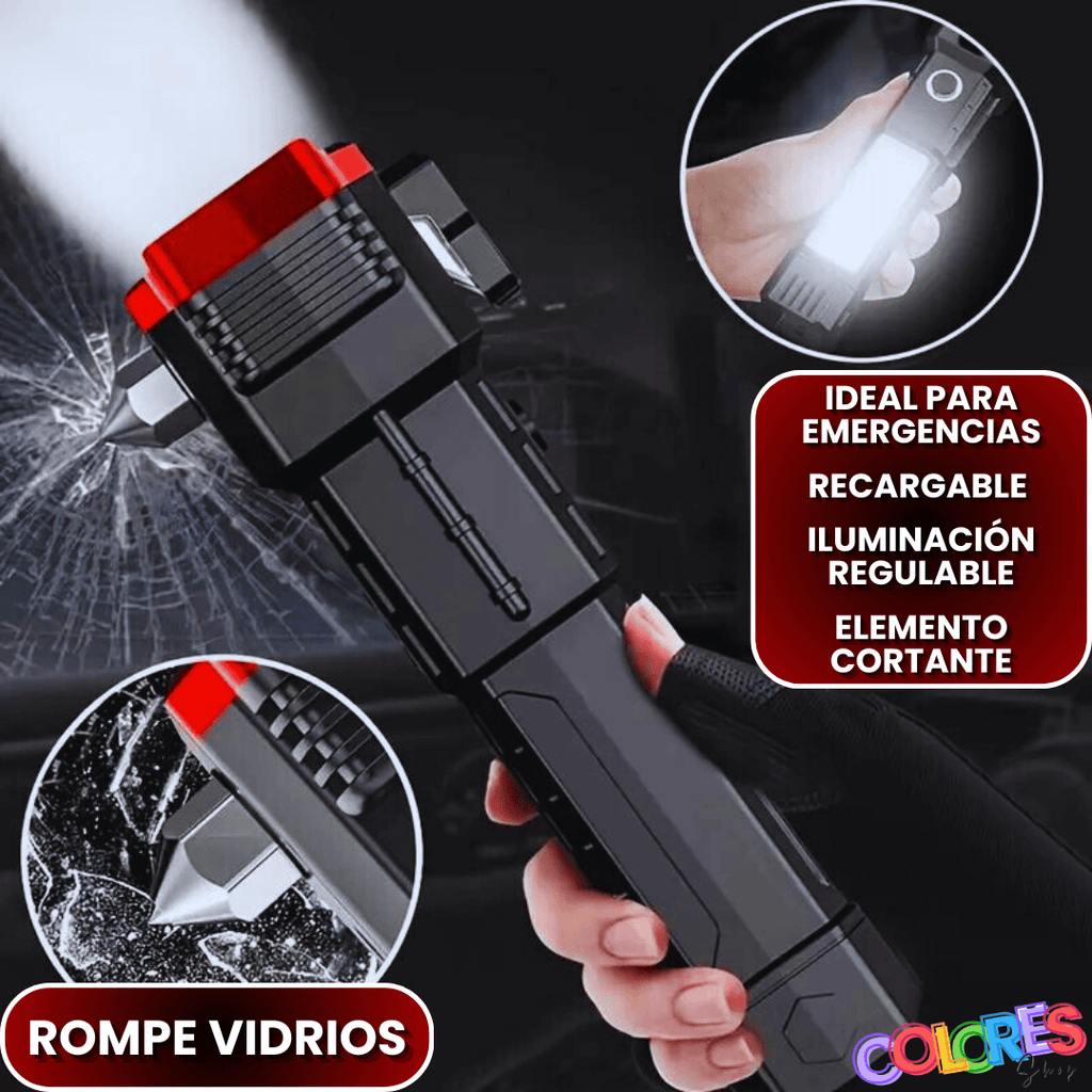 Linterna Táctica Multiuso 4 en 1 - Recargable y de Emergencia – Colores ...